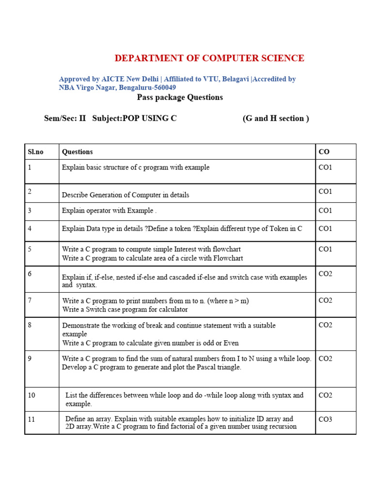 Passpackage QP BPOPS203 | PDF | C (Programming Language) | Computer Program