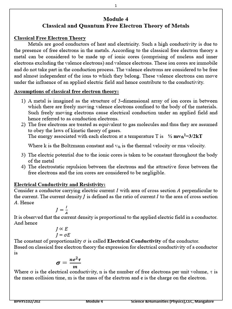 Module 4 New | PDF | Superconductivity | Electrical Resistivity And Conductivity