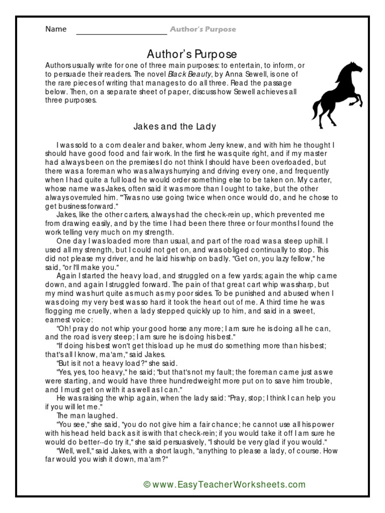 Author's Purpose ws3 | PDF