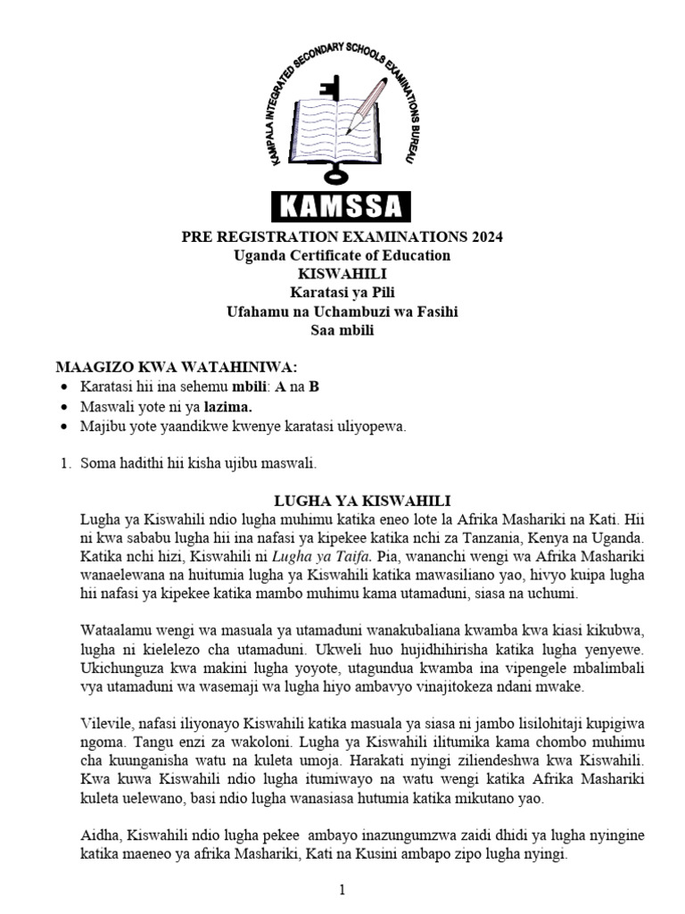 S4 - Kisw 2 - Eot - 1 - 2024 | PDF