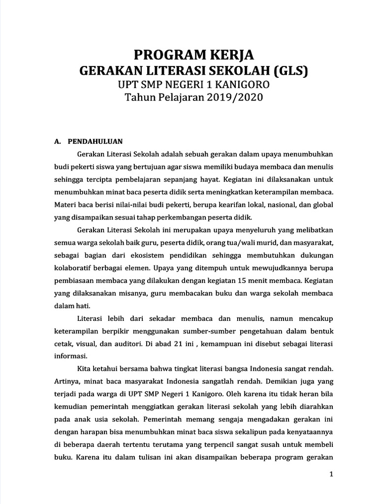 PDF Program Kerja Gls - Compress | PDF