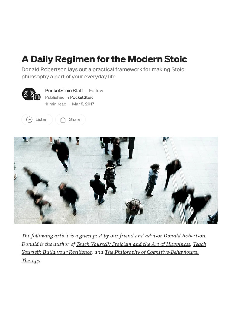 A Daily Regimen for the Modern Stoic | by PocketStoic Staff ...