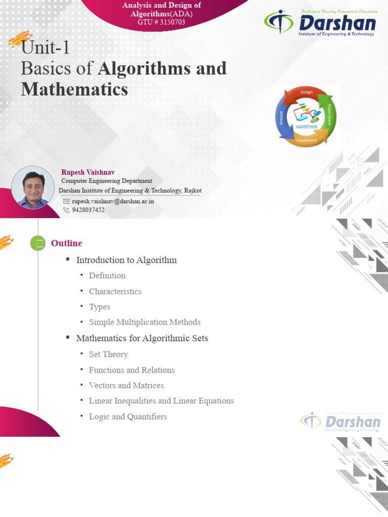 Unit-1 Basic Algorithm | Download Free PDF | Set (Mathematics ...