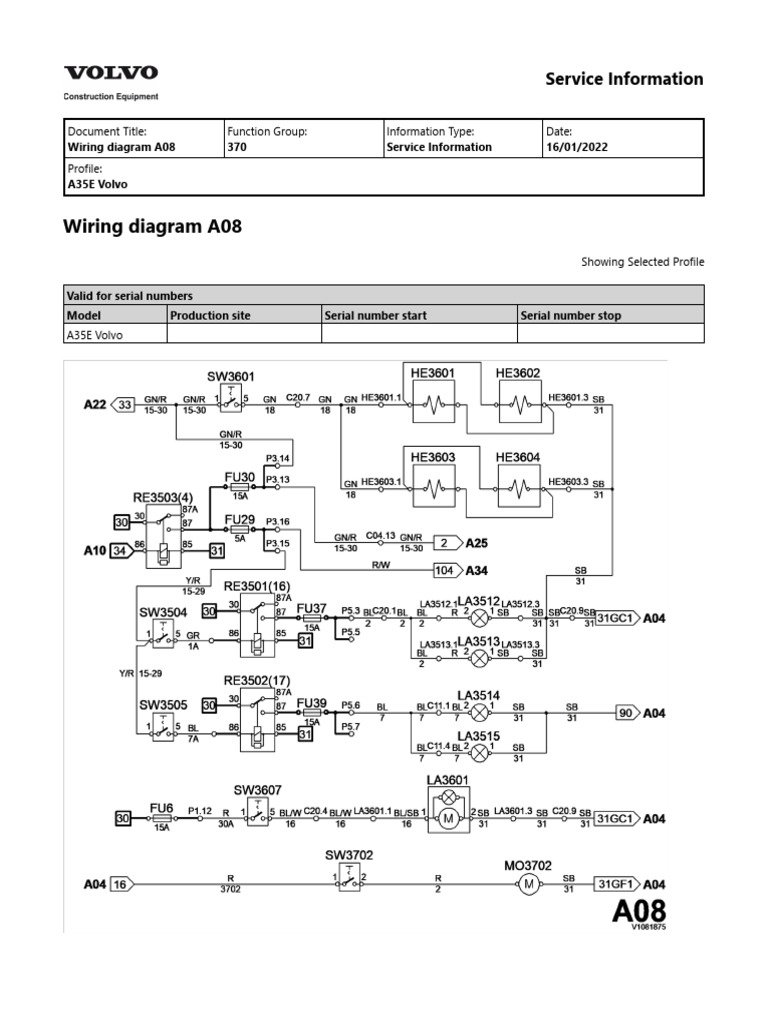 Wiring Diagram A08: Service Information | PDF