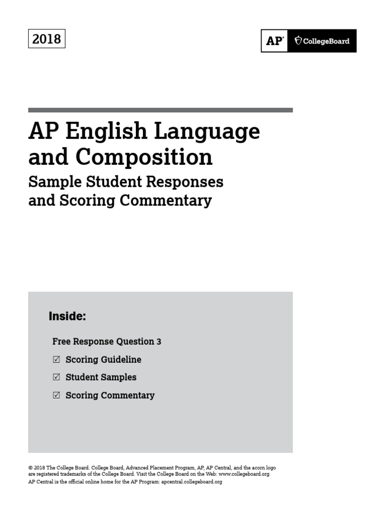 Ap18 English Language q3 | PDF | Essays | Advanced Placement