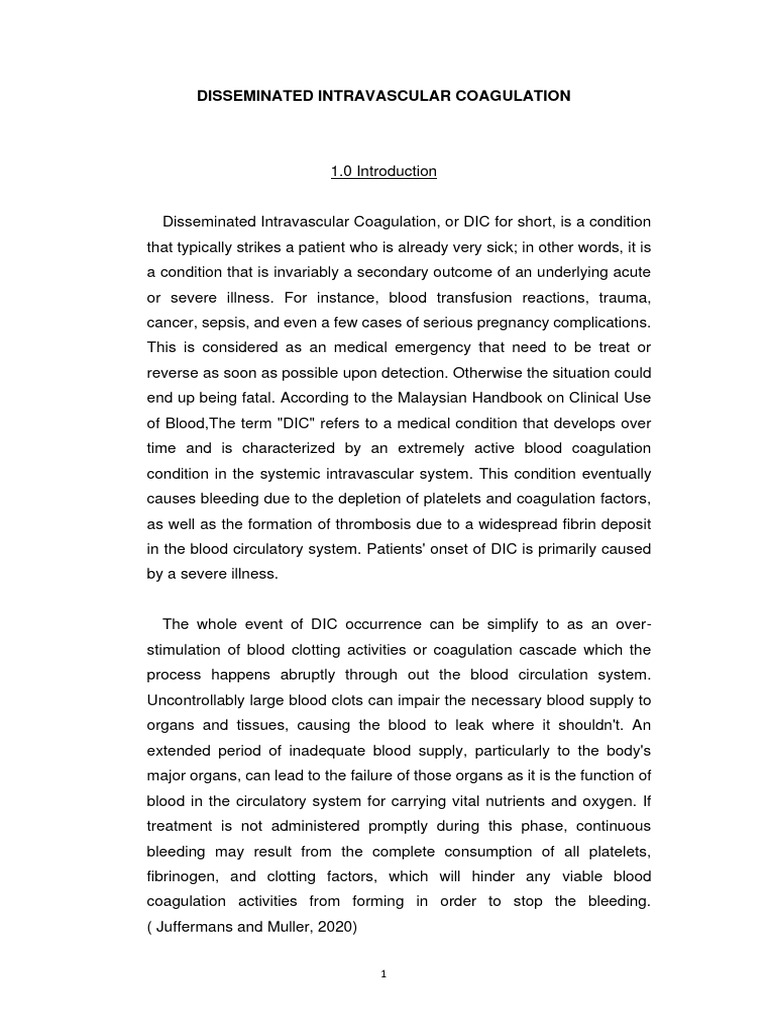 Disseminated Intravascular Coagulation | PDF | Coagulation | Medical Specialties