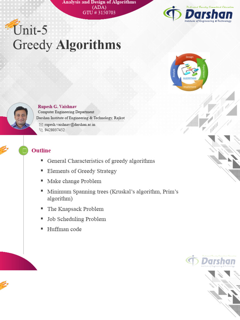 Unit 5 Greedy Algorithm Pdf Discrete Mathematics Theoretical Computer Science 
