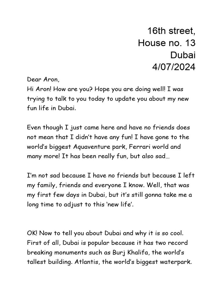 Aidens Letter (Nikahetiya Sir's Class) | PDF | Language Arts & Discipline