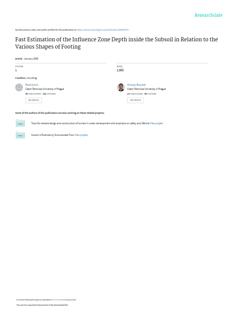 Fast Estimation of The Influence Zone Depth Inside | PDF | Stress ...
