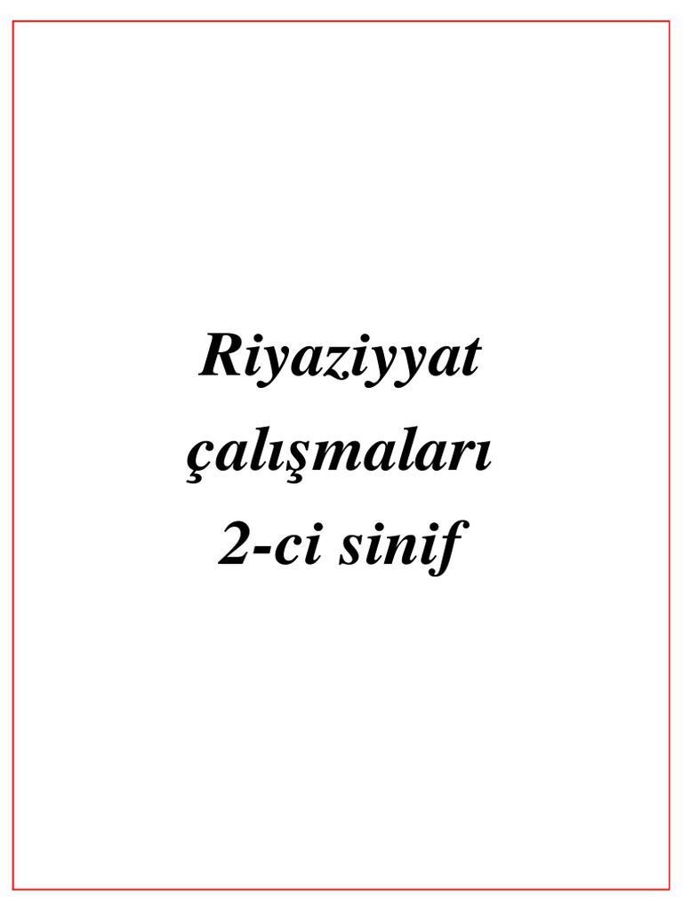 2-Ci̇ Si̇ni̇f Ri̇yazi̇yyat Aysel Almi̇rzayeva | PDF