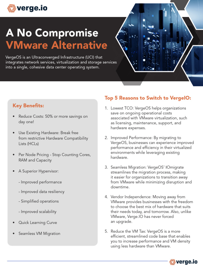 VMware Alternative Data Sheet | PDF | Virtualization | V Mware