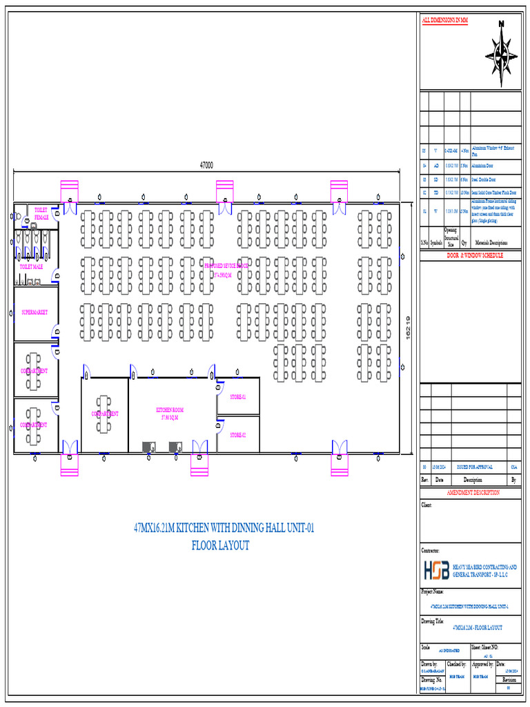 47MX16.21M Kitchen With Dinning Hall Unit-01 | PDF | Door | Window