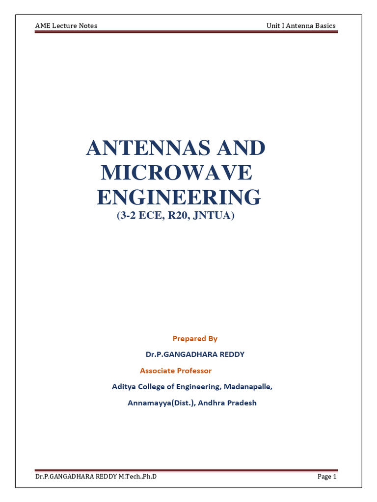 AME UNIT I Antenna Basics | PDF | Antenna (Radio) | Polarization (Waves)