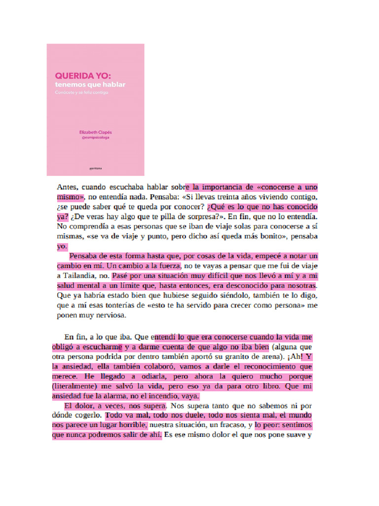 Reseña Querida Yo Tenemos Que Hablar | PDF