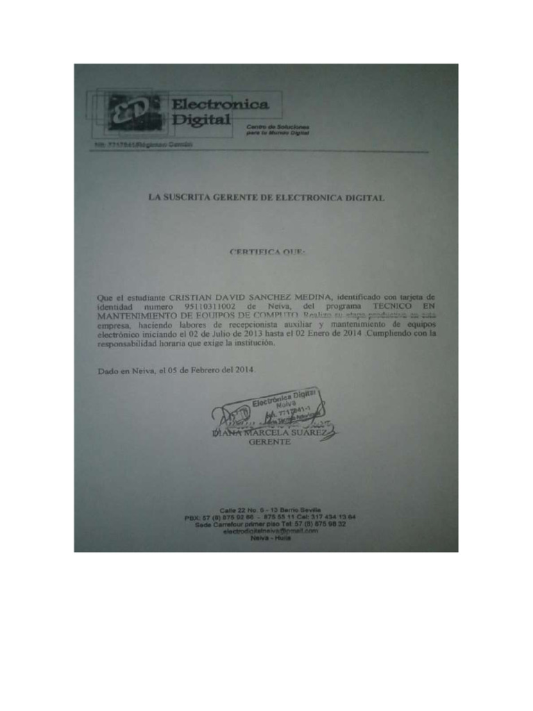 Certificado de Electronica Digital | PDF