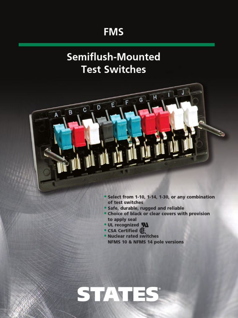 FMS Semiflush-Mounted Test Switches | PDF | Switch | Color