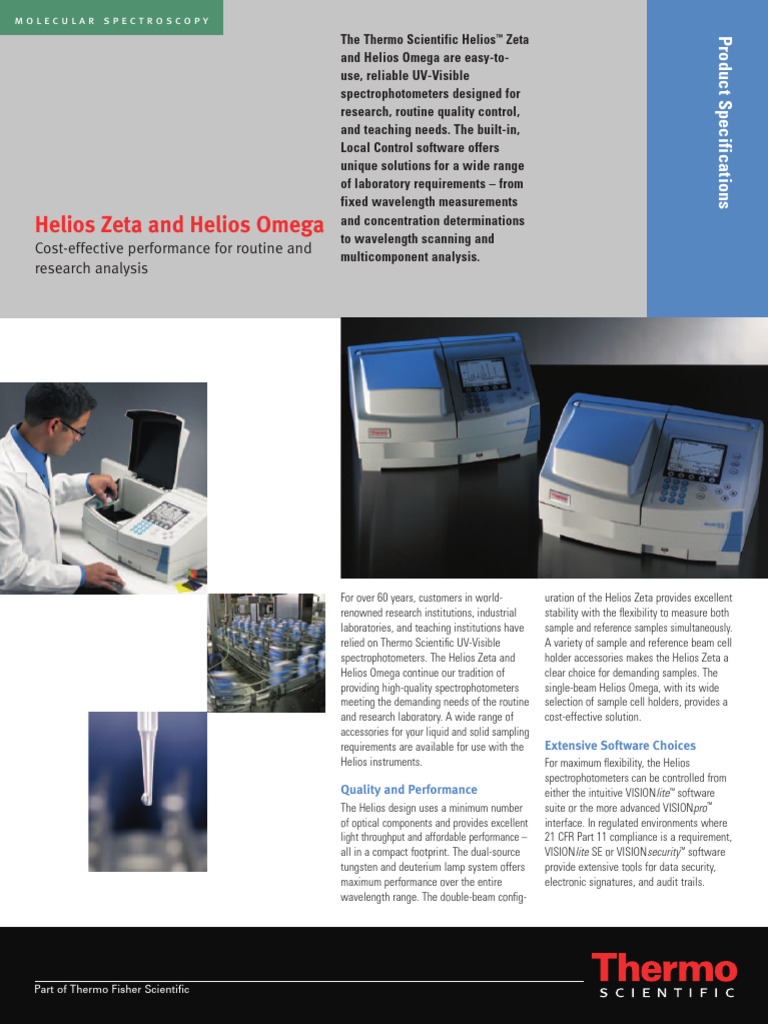 Catálogo Thermo Spectronic Helios | PDF | Spectrophotometry | Usb
