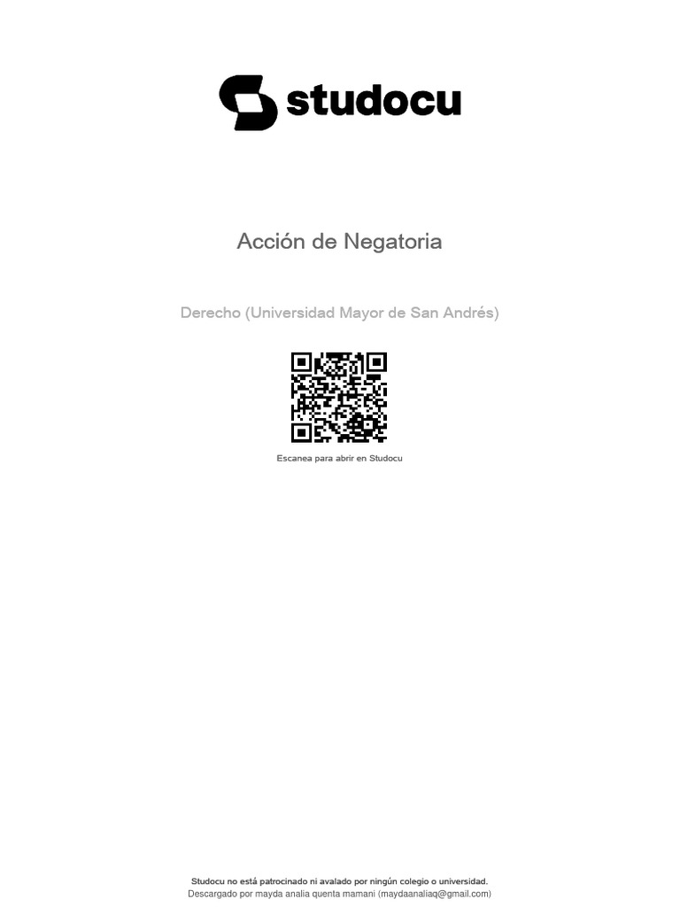 Accion de Negatoria | Descargar gratis PDF | Propiedad | Ley común Accion de Negatoria | Descargar gratis PDF | Propiedad | Ley común