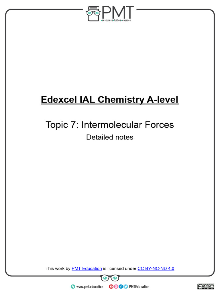 Detailed Notes - Topic 7 Intermolecular Forces - Edexcel IAL Chemistry ... Detailed Notes - Topic 7 Intermolecular Forces - Edexcel IAL Chemistry ...