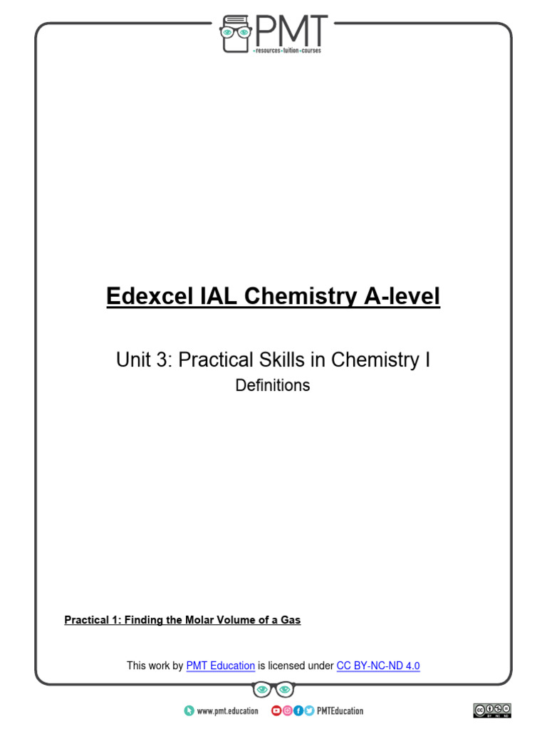 IAL Chemistry Unit 3 Practical Skills | PDF | Chemistry | Titration