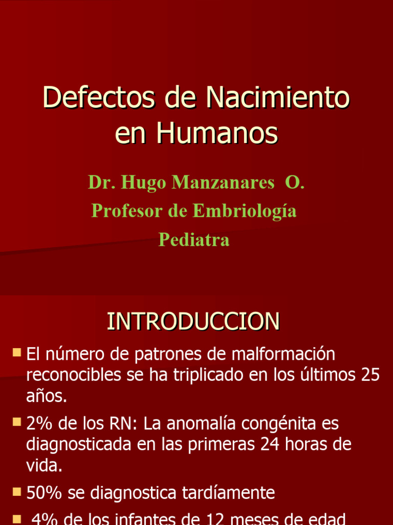 Defectos Congénitos: Causas y Tipos | PDF | Genética | Biología