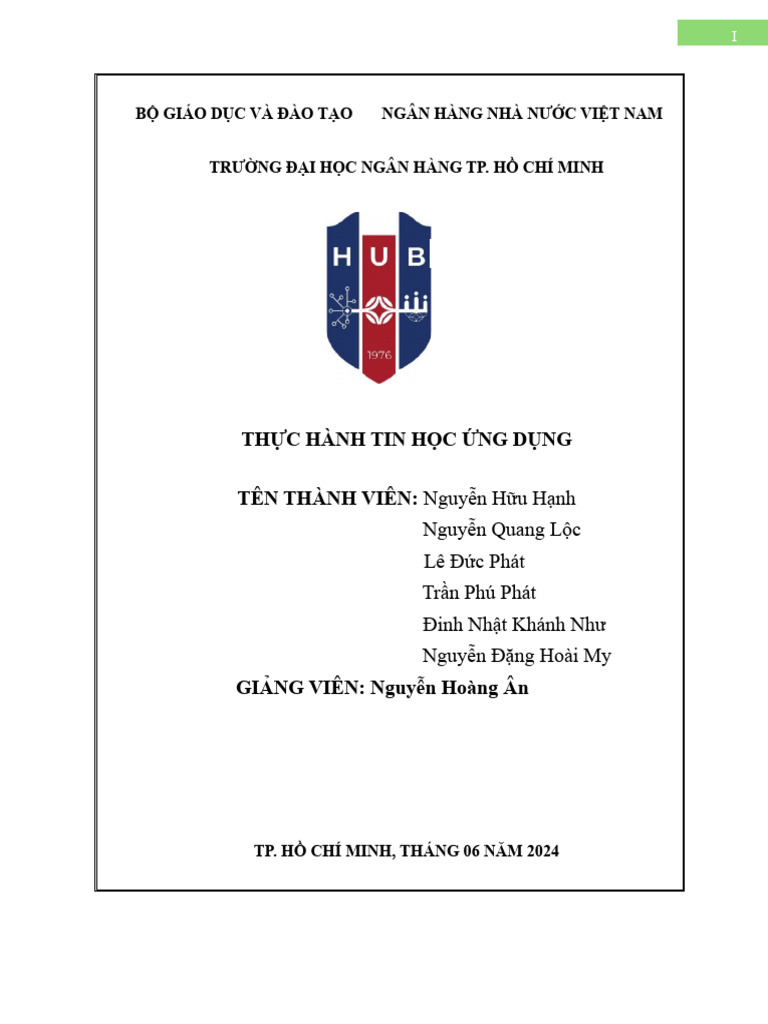 Tin học ứng dụng - Nhóm 2 - L19 | PDF