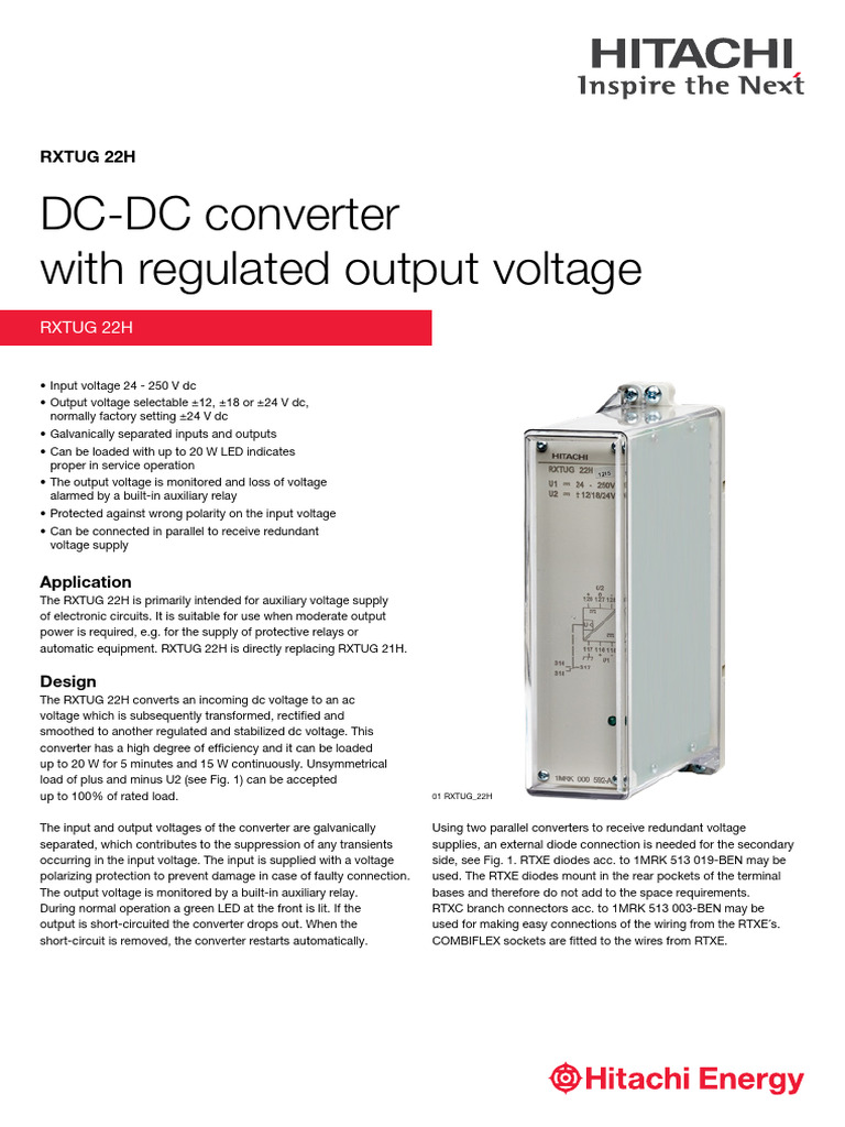 1MRK513001-BEN - en - C - DC-DC Converter With Regulated Output Voltage ...
