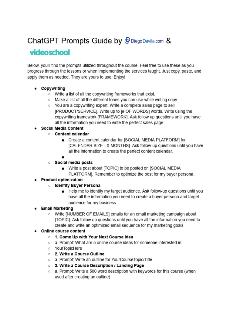 Chatgpt Prompts Guide by & | PDF | Copywriting | Social Media