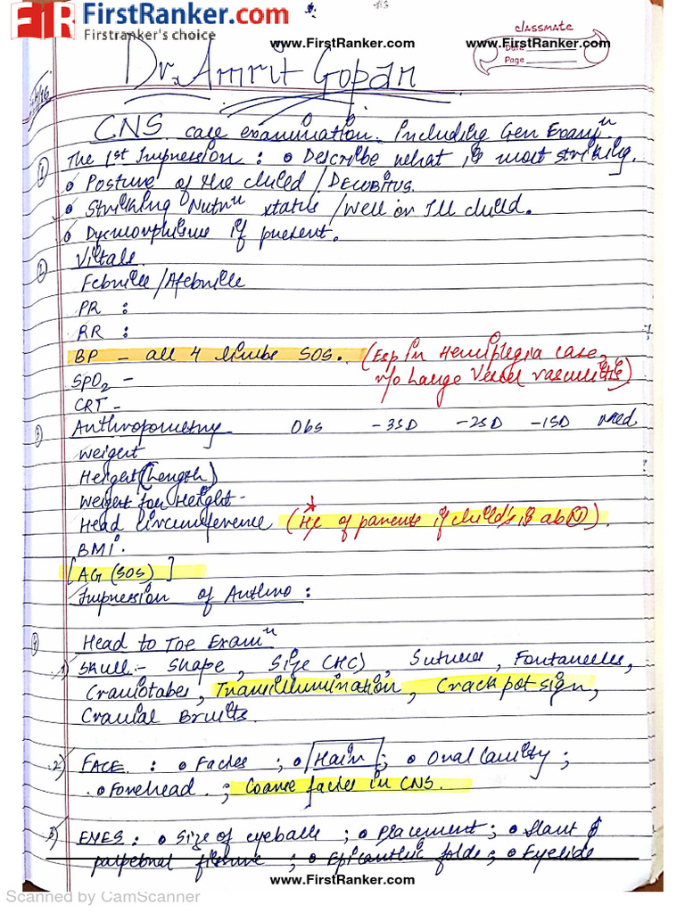 MBBS - Handwritten Notes - Pediatrics - MBBS Pediatrics Final Year ...