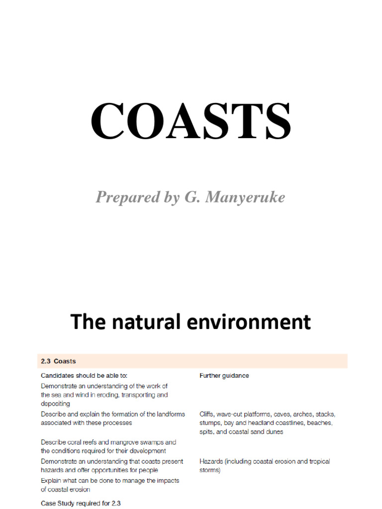 Igcse Notes Coasts Pdf Coast Coral Reef