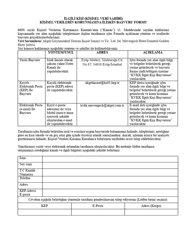 EK 7 İlgili Kişi Başvuru Formu | PDF