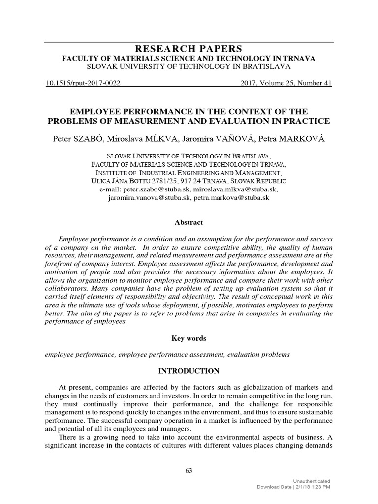 Employee_Performance_in_the_Context_of_the_Problem (1) | Download Free PDF | Performance ...