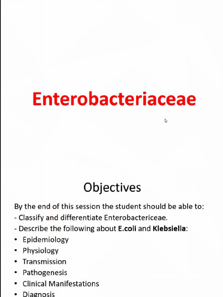 Enterobacteriaceae I Dr. Bwisa Combined | PDF