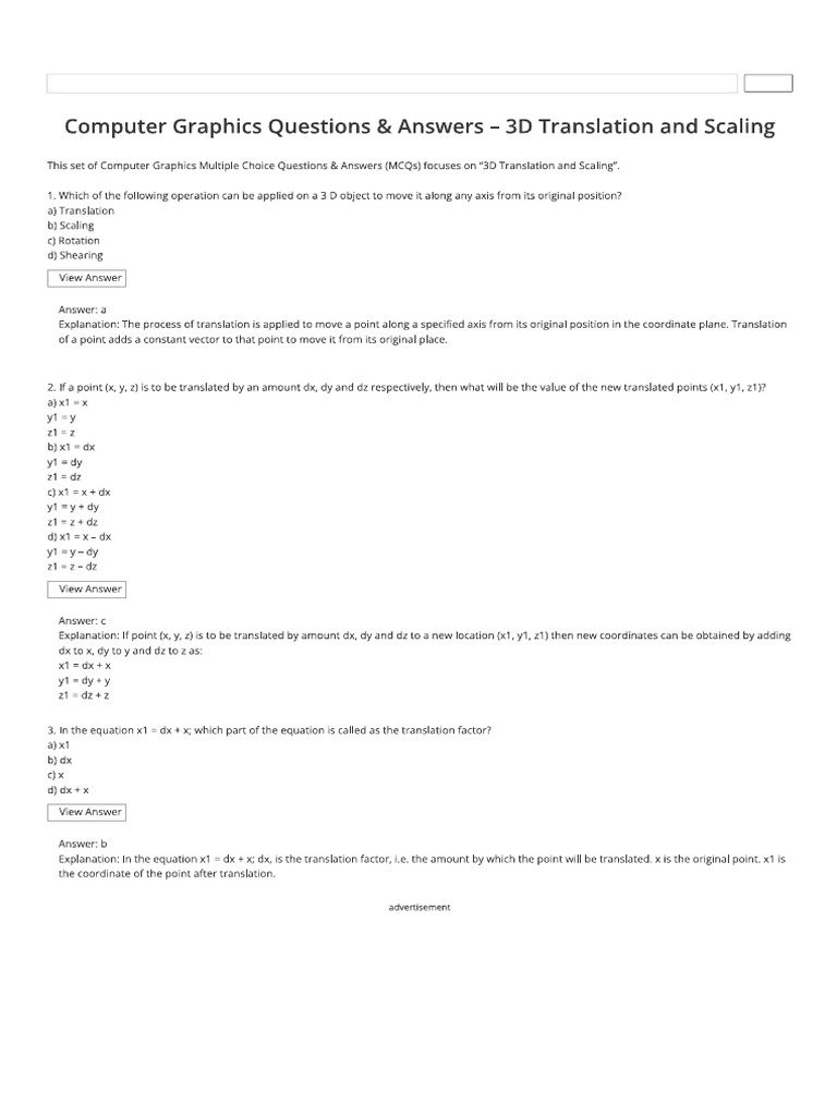 3d Translate & Scaling | PDF
