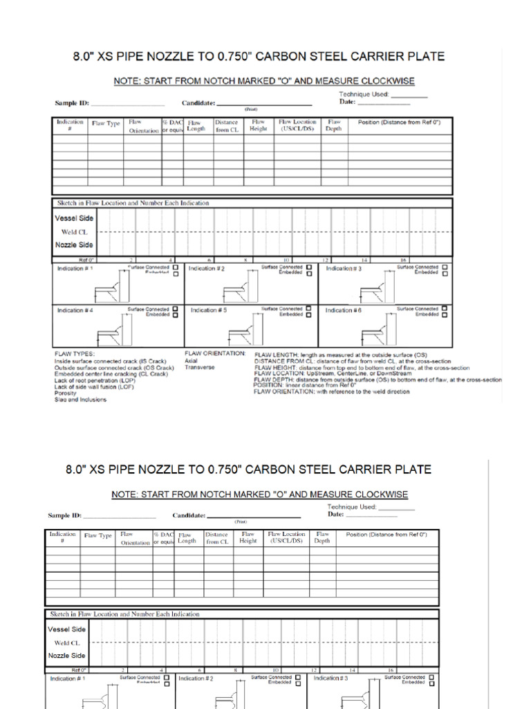 Nozzle Flaw Block Answer Sheet | PDF