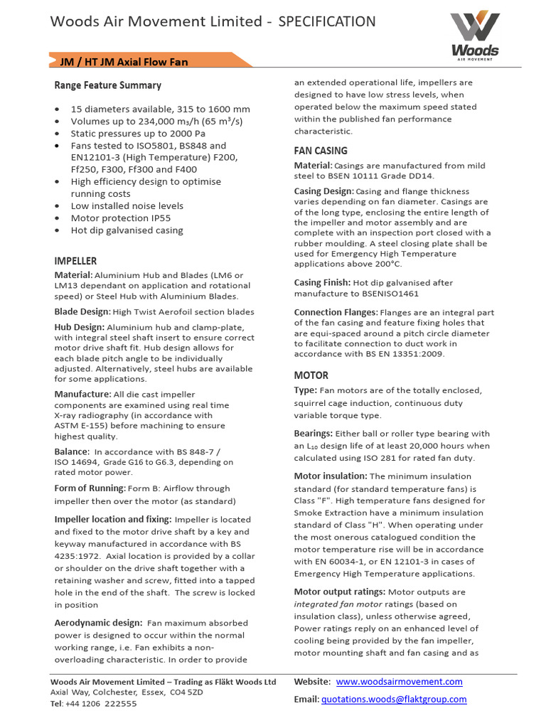FG - JM Aerofoil Spec Sheet - Specification - UN | PDF | Electric Motor ...