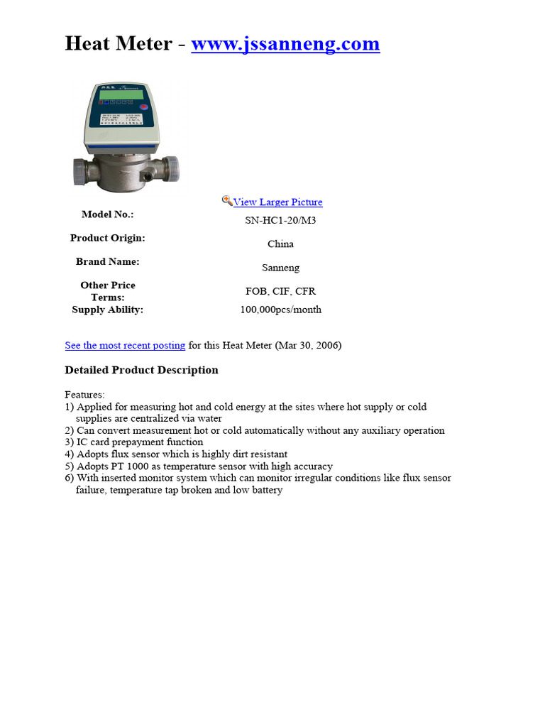 Heat Meter | PDF