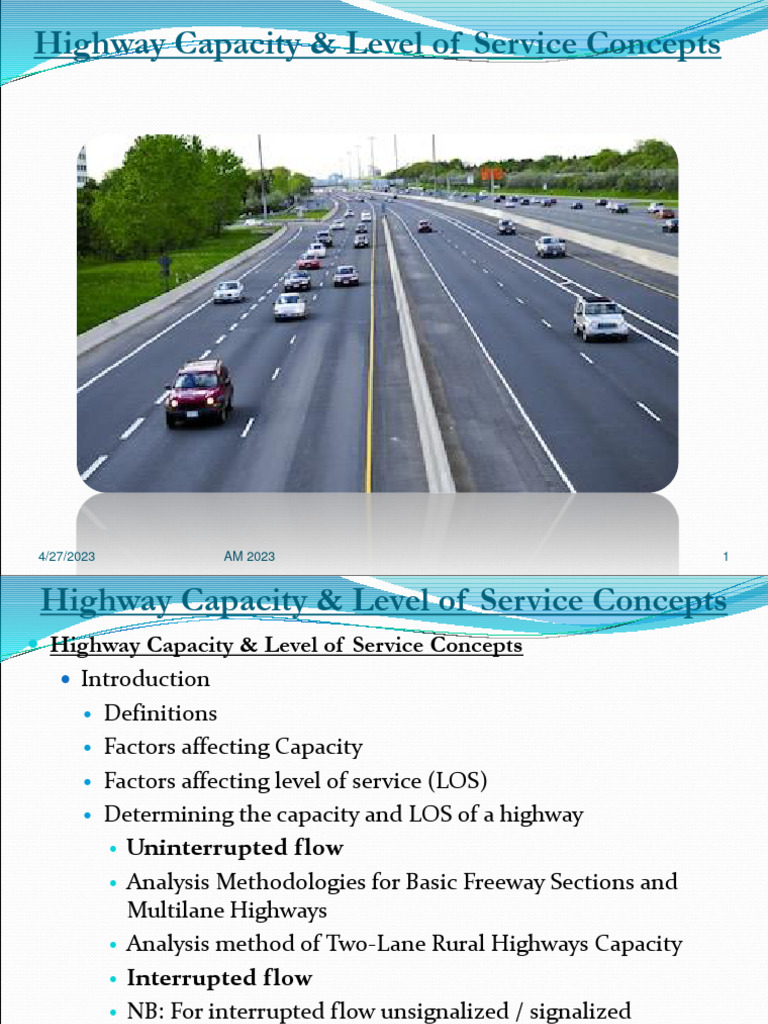 8 Highway Capacity Level of Service Concepts | PDF | Traffic | Highway