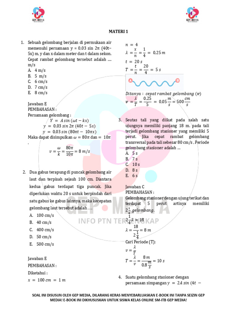 Soal Fisika Kelas Online SM-ITB | PDF