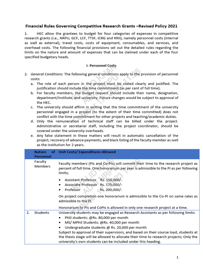RGMs Financial Rules 2021 | PDF | Employment | Salary