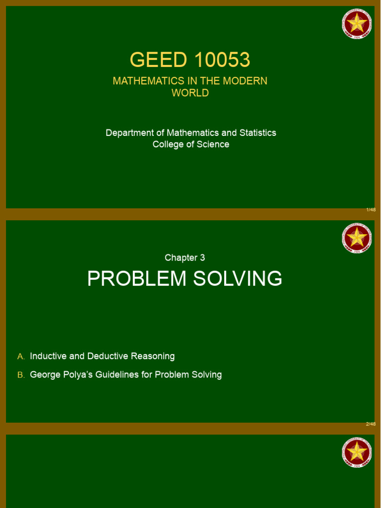 Chapter 3 - Problem Solving | PDF | Deductive Reasoning | Inductive Reasoning