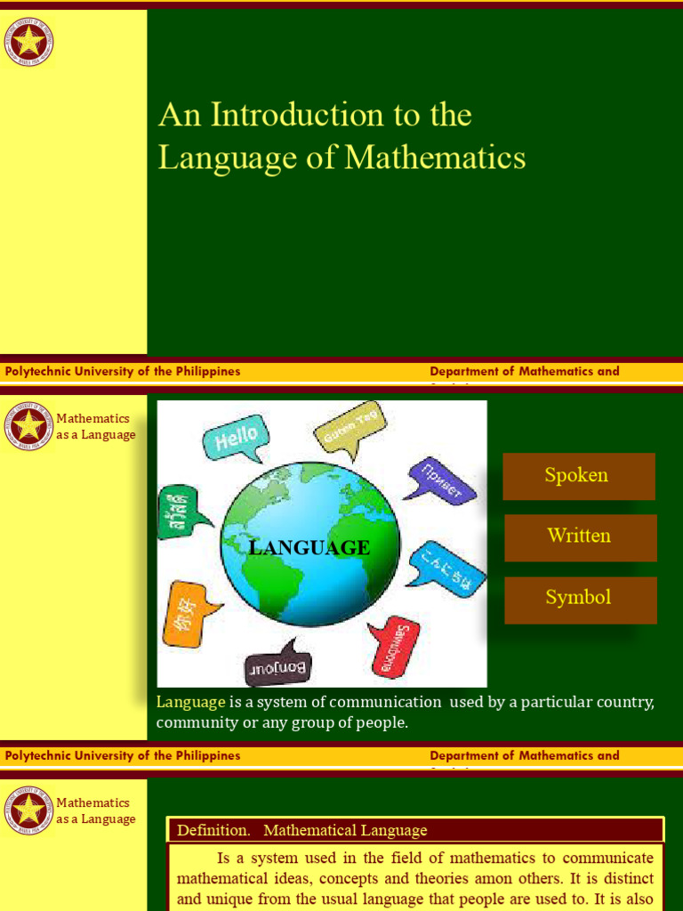 Language of Mathematics Part 1 | PDF | If And Only If | Mathematics