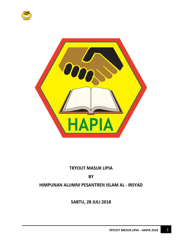 TO #1 Masuk LIPIA - HAPIA 28 JULI 2018 | PDF