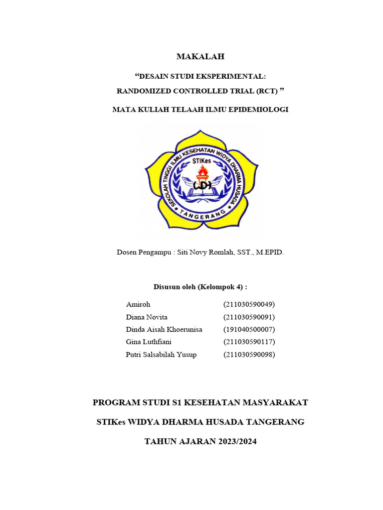 Makalah RCT Sem.6-4 | PDF | Pengembangan Diri | Kesehatan Holistik