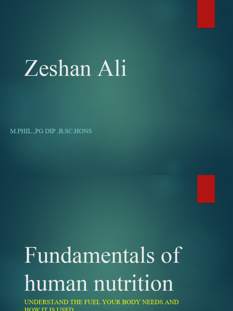 Fundamental Nutrition Lecture 1 | PDF | Nutrition | Diet & Nutrition