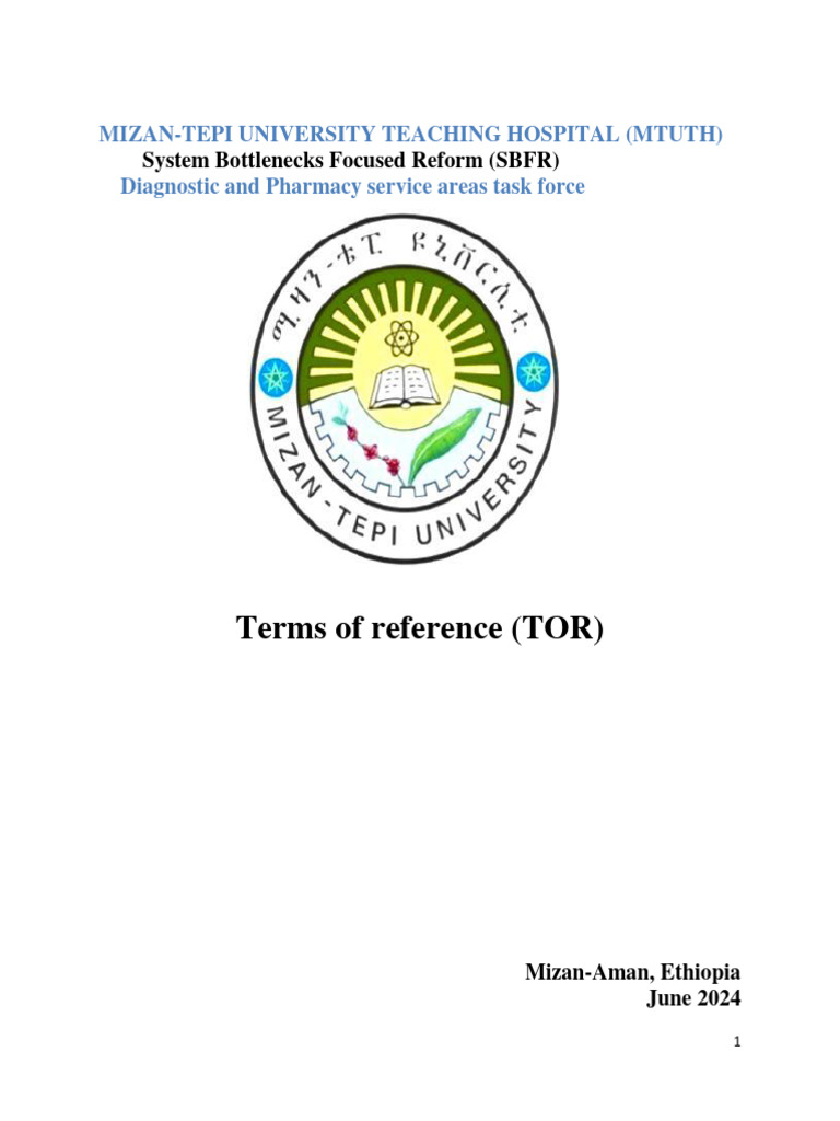 MTUTH Diagnostic Services and Pharmacy SBFR TOR Rev | PDF | Medical Device | Pharmacy