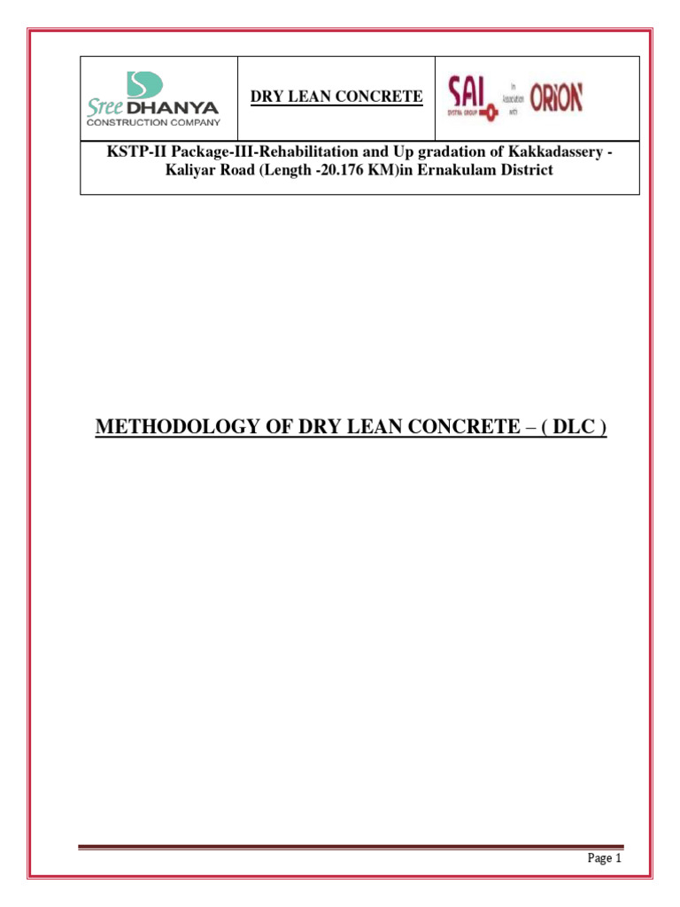 Methodology of Dry Lean Concrete - (DLC) - r2 KK | PDF | Concrete ...