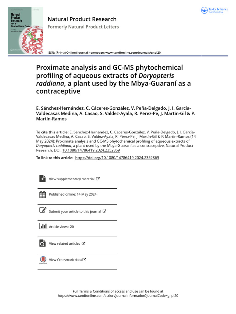 Proximate Analysis And Gc Ms Phytochemical Profiling Of Aqueous