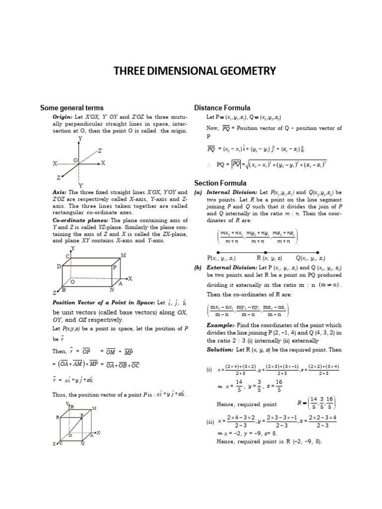 Formula 3d Geometry - 5ebc22a7da749 | PDF | Cartesian Coordinate System ...