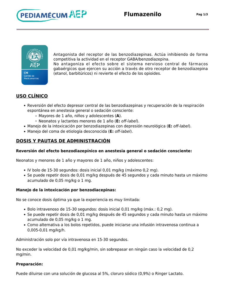 Flumazenilo | PDF | Benzodiazepinas | Farmacología